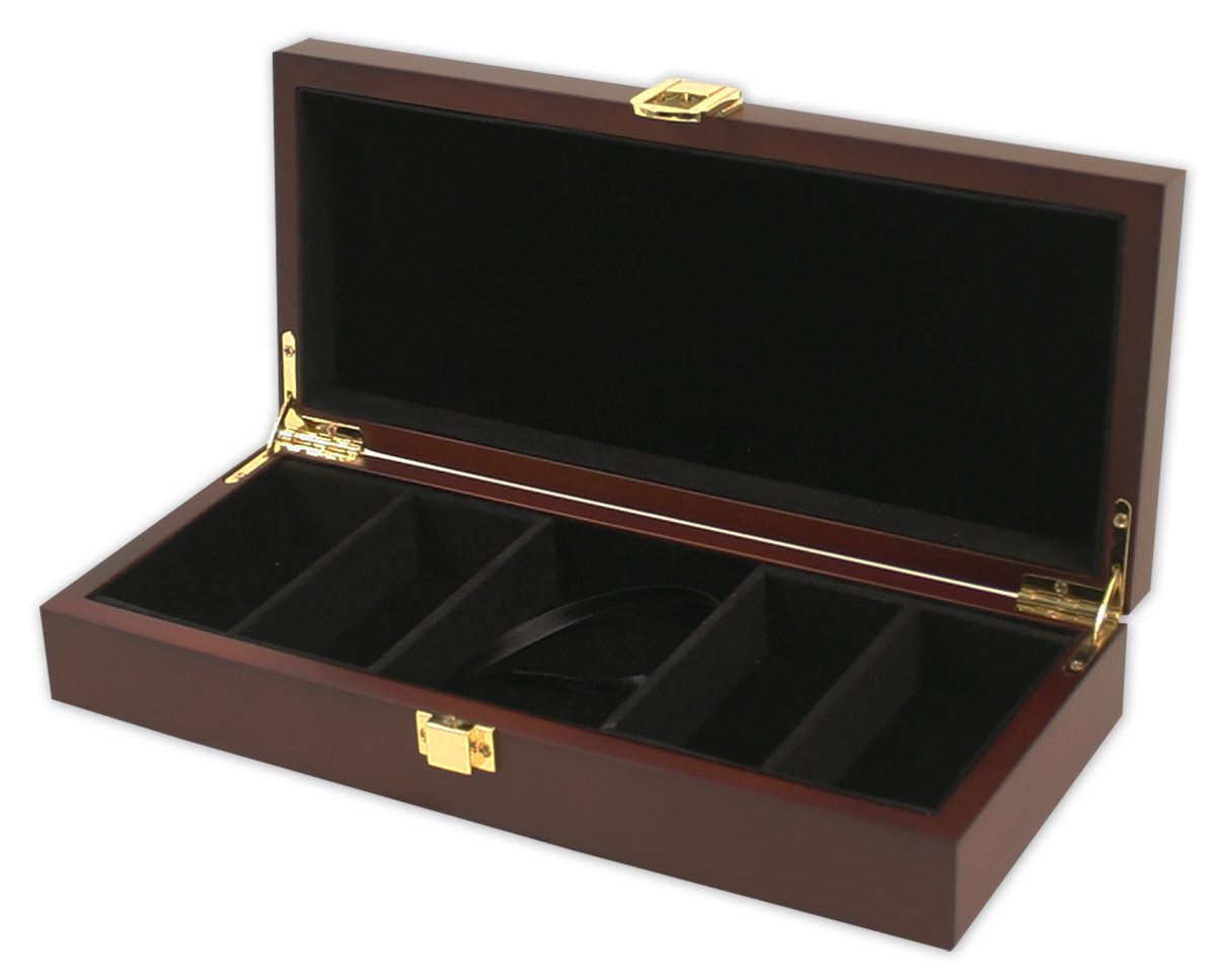 100-Chip Mahogany Poker Case – Elegant Wood with Laser Engraving Option ...