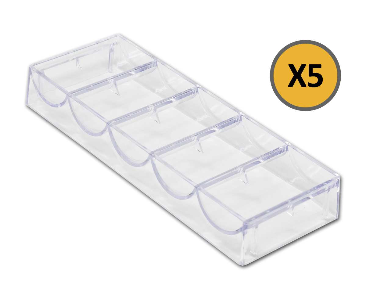 100-Chip Capacity Poker Chip Racks, Set of 5 or 10 - Acrylic Tray ...