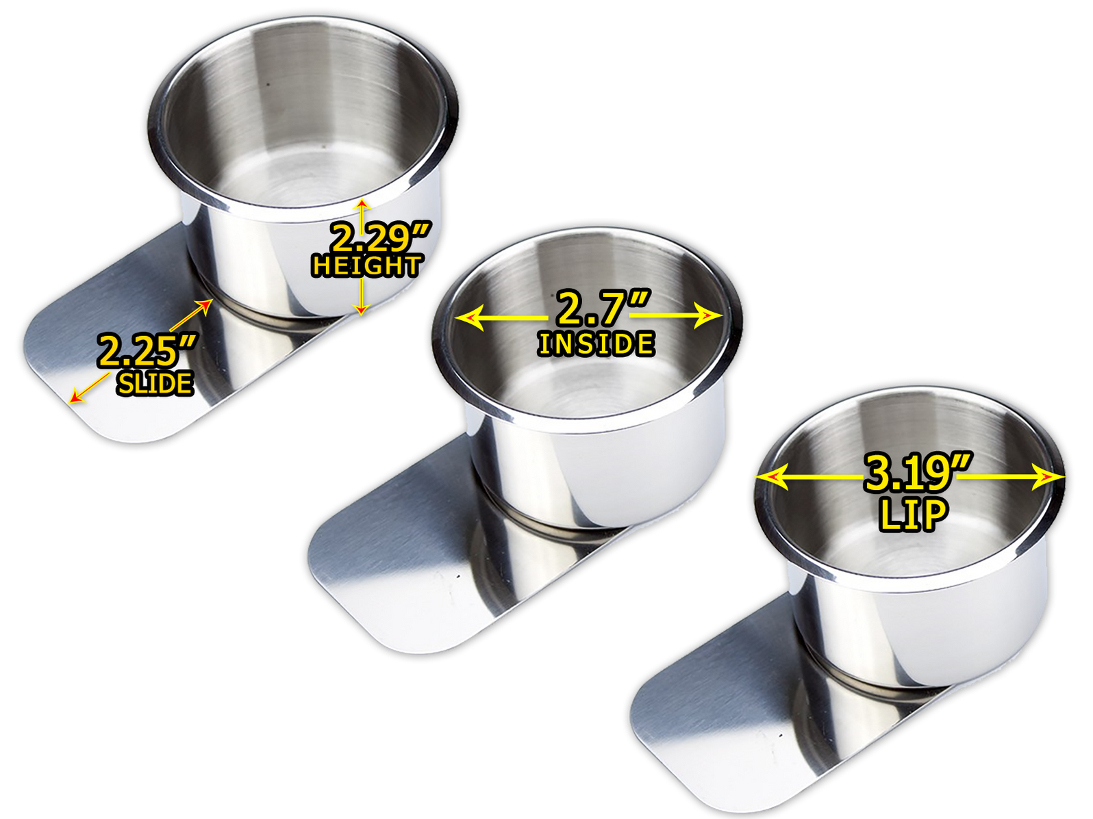 Stainless Steel Slide-Under Cup Holder | Chips And Games